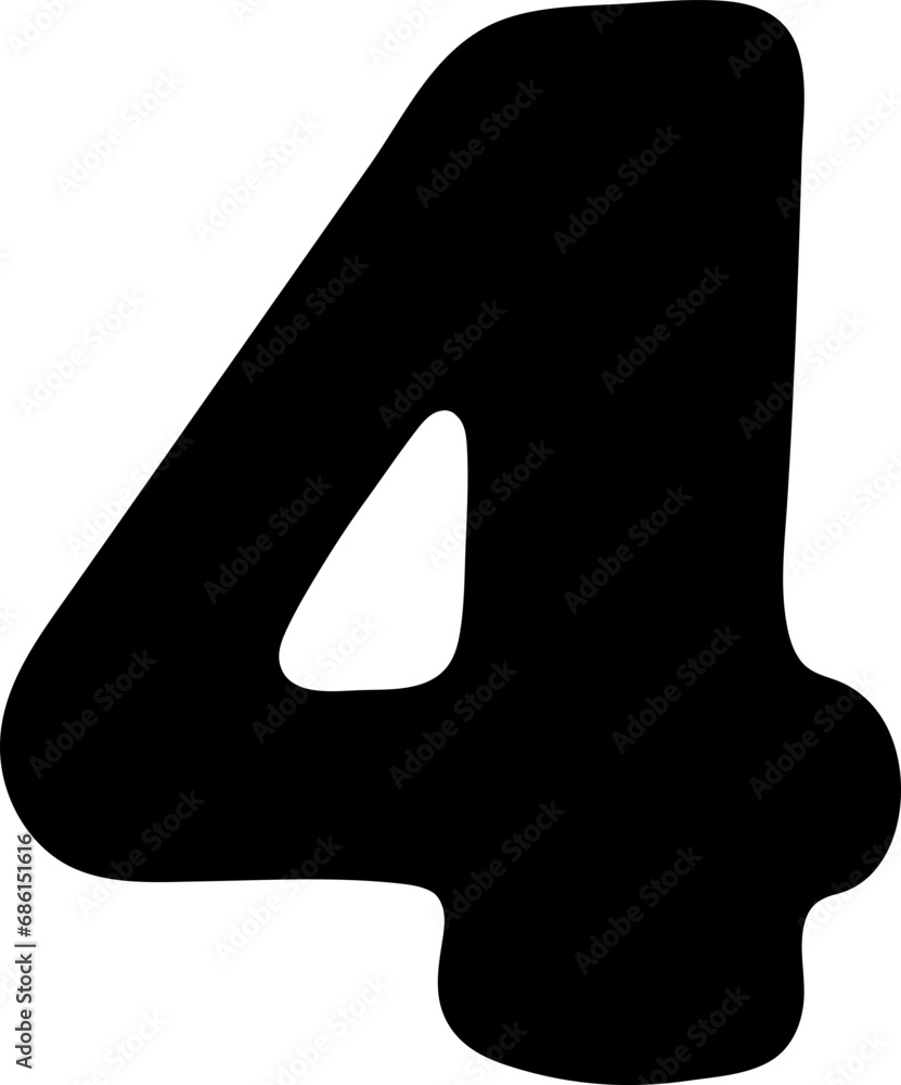 Poster number 4 alphabet letter handwritten font – Wall Art | UkPosters