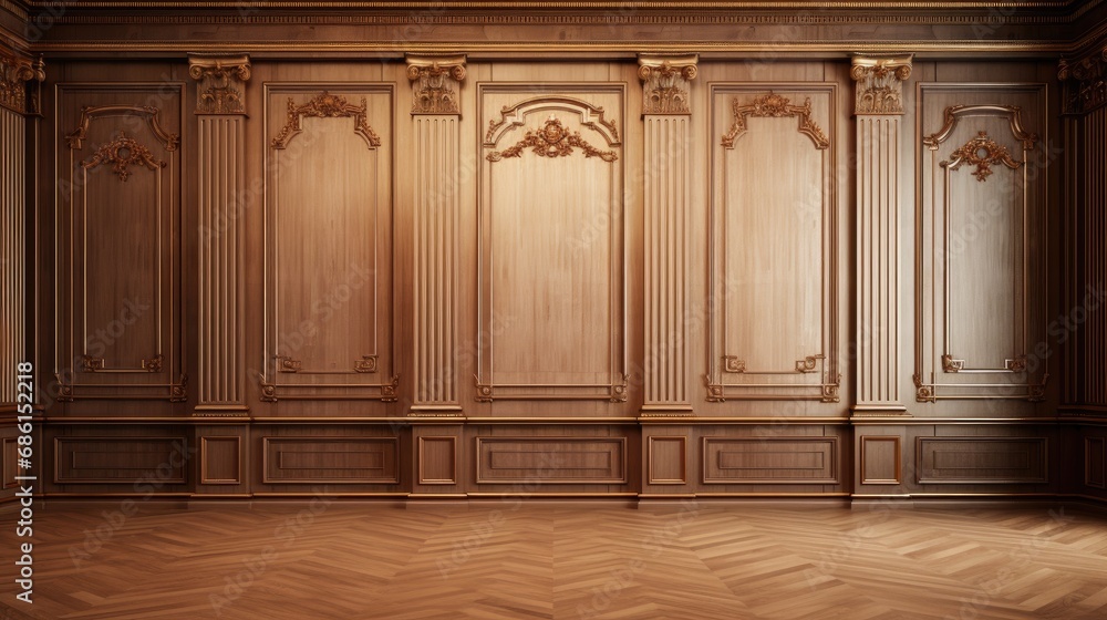 Classic premium luxury wood paneling wall background or texture. Highly ...