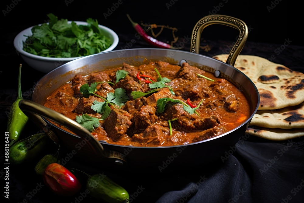 Pakistani lamb with North Indian curry, lamb gosht nirahi karahi kadai ...