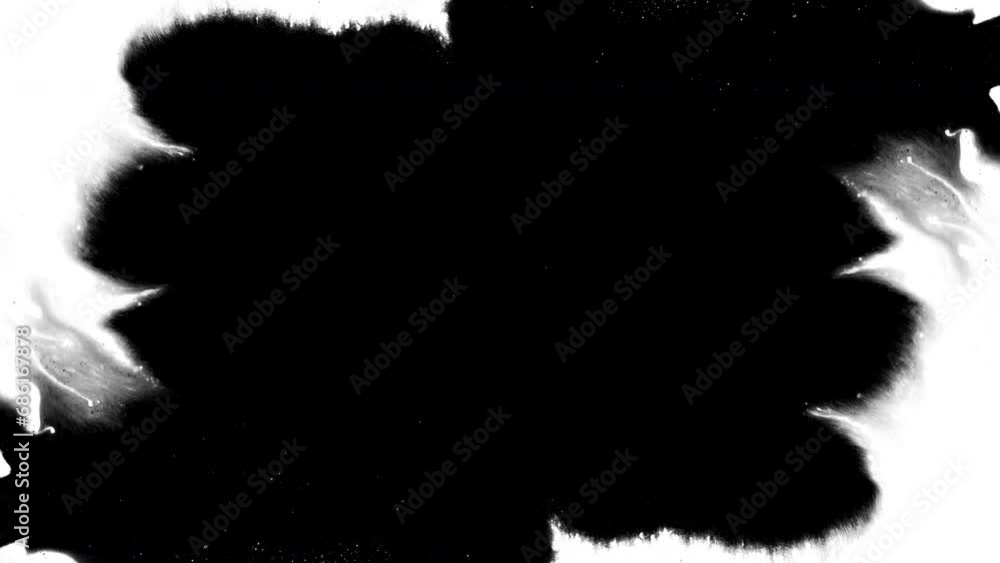 Black ink rorschach effect abstract background artistic flow splatter ...