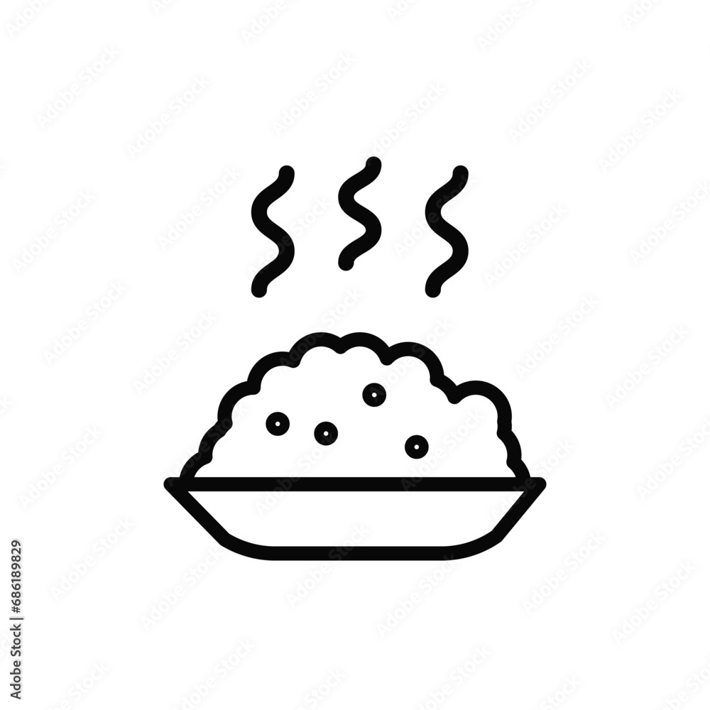Rice vector simple minimalist line outline single editable Stock Vector ...