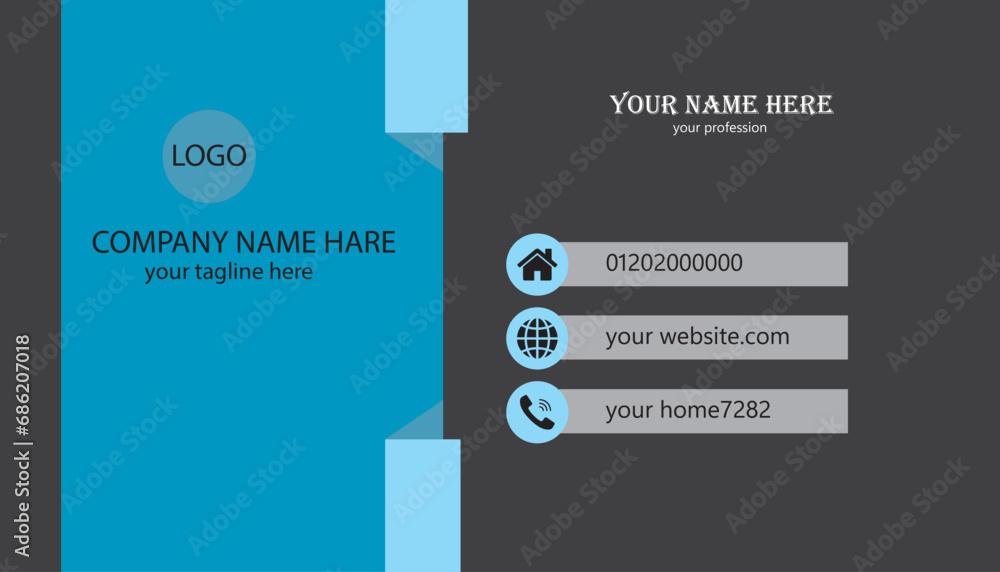 Modern presentation card with company logo. Vector business card ...