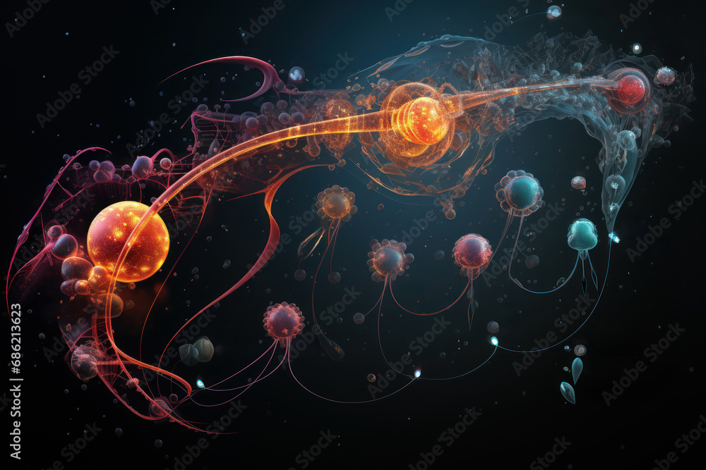 A medical illustration depicting the stages of cancer progression ...