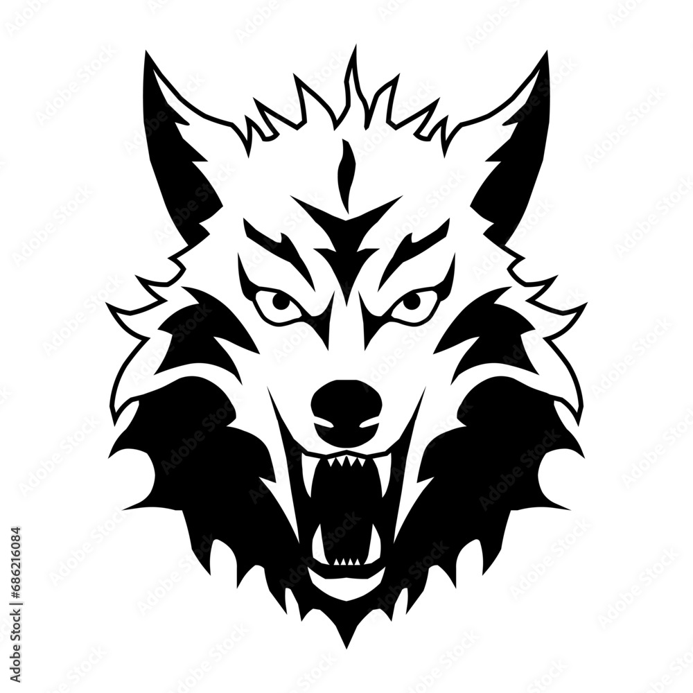 Wolf head logo. Wildlife face icon. Heraldry and royal symbol. Vector ...