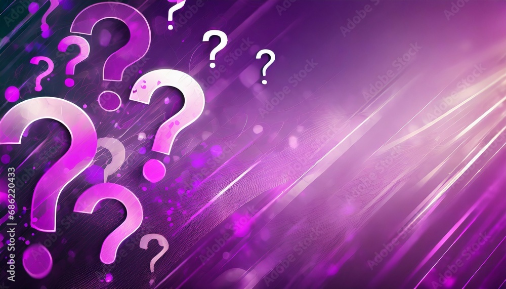 abstract purple background with flying question marks Stock Photo ...