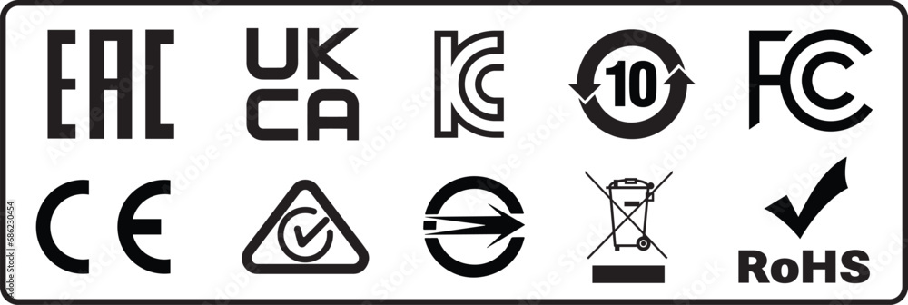 Industrial certificate standard safety logo EAC, RoHS, CE. UKCA marking ... Industrial certificate standard safety logo EAC, RoHS, CE. UKCA marking ...