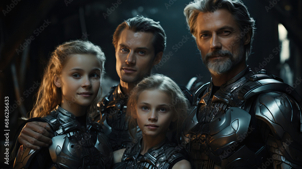 Futuristic-themed family cosplay, parents and kids dressed as their ...