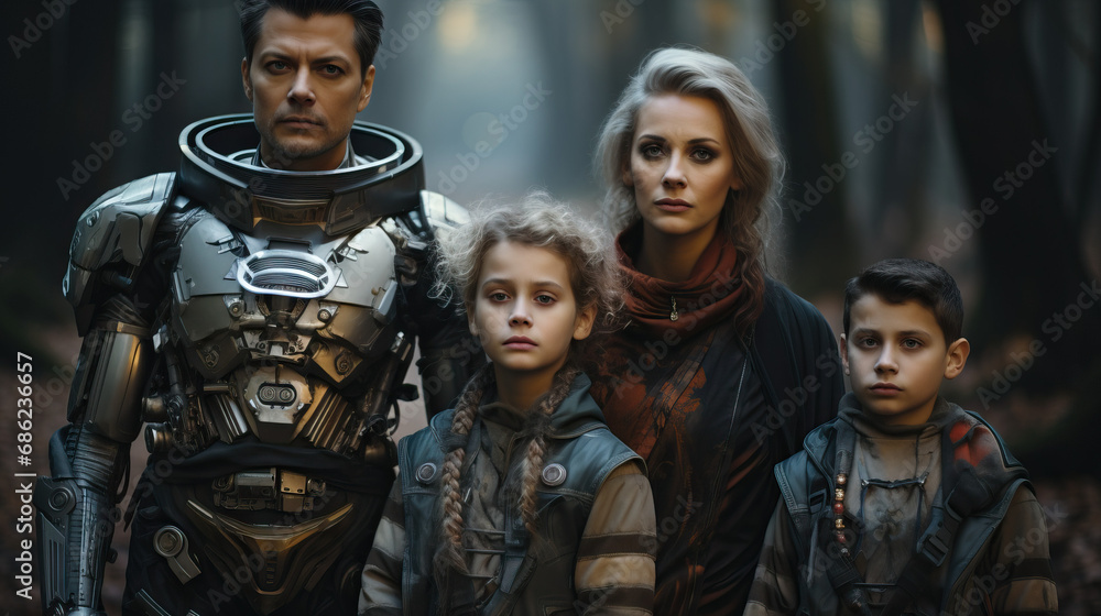 Futuristic-themed family cosplay, parents and kids dressed as their ...