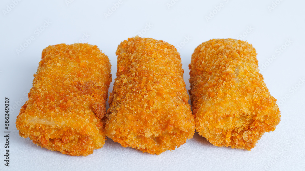 Spicy chicken risoles stuffed with chicken and chili and enclosed in ...