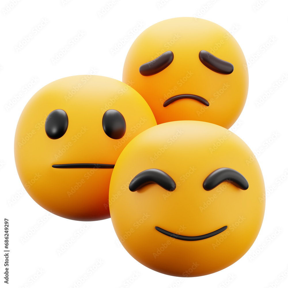 happy normal sad face expression emoji for human multiple emotion and ...