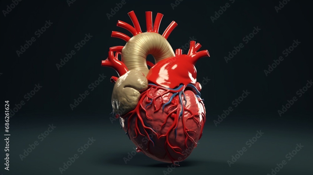 human heart.Super realistic Ultra HD cinematic illum.Generative AI ...