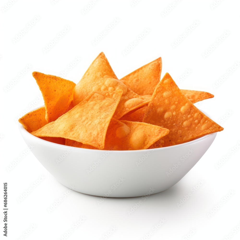 Doritos in White Bowl Hyper Realistic Closeup Photo with High ...