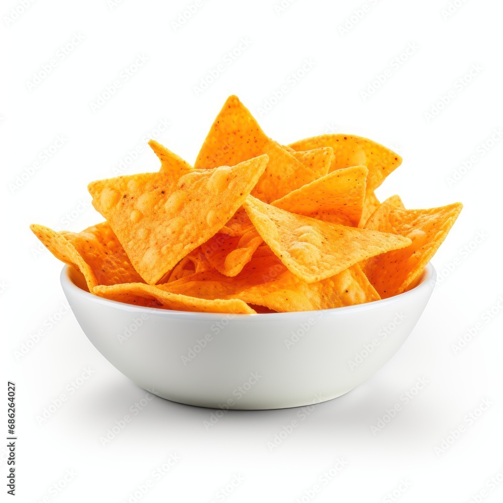 Doritos in White Bowl Hyper Realistic Closeup Photo with High ...