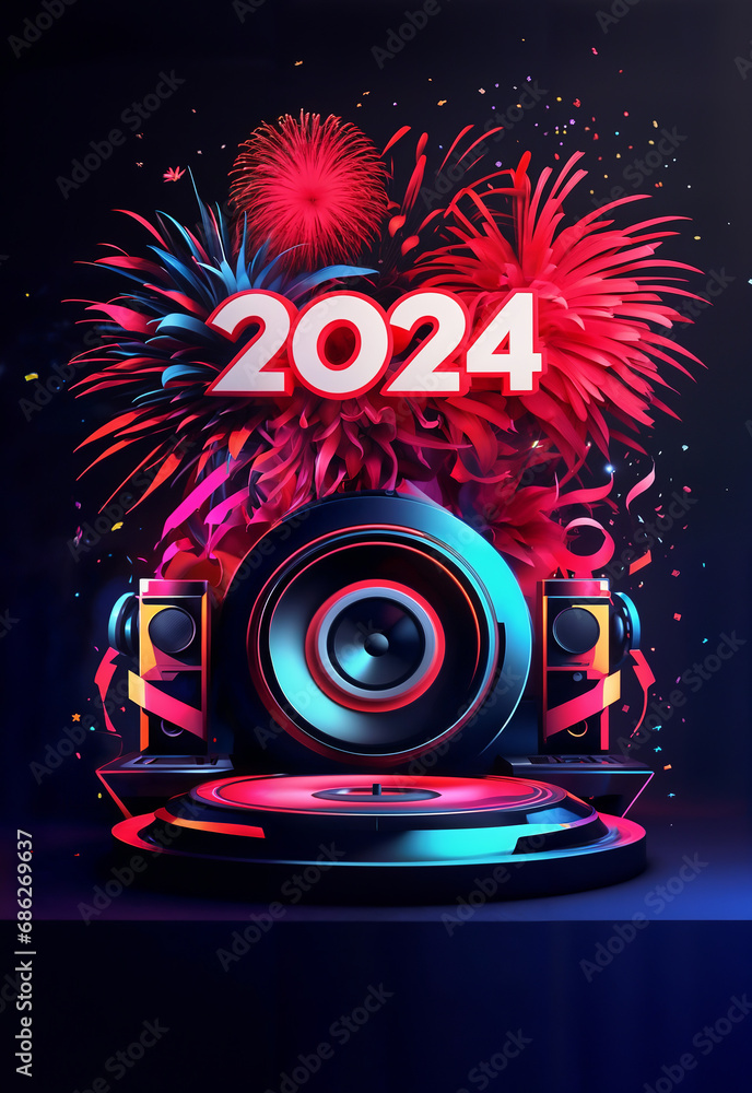 New year's eve 2024 party event flyer, background deisign. Generative ...