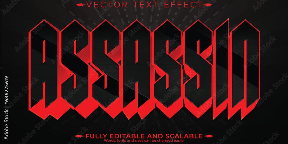 Assassin text effect, editable killer and sniper customizable font ...