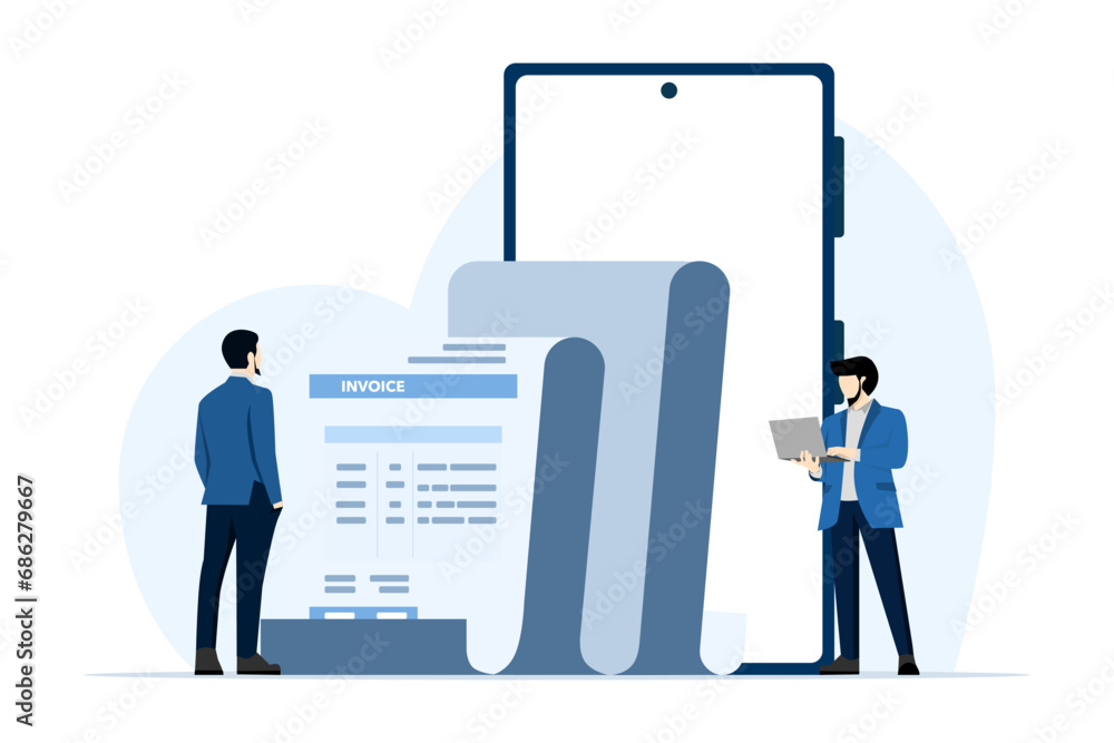 Taxation concept. tax statement. The character prepares documents to ...