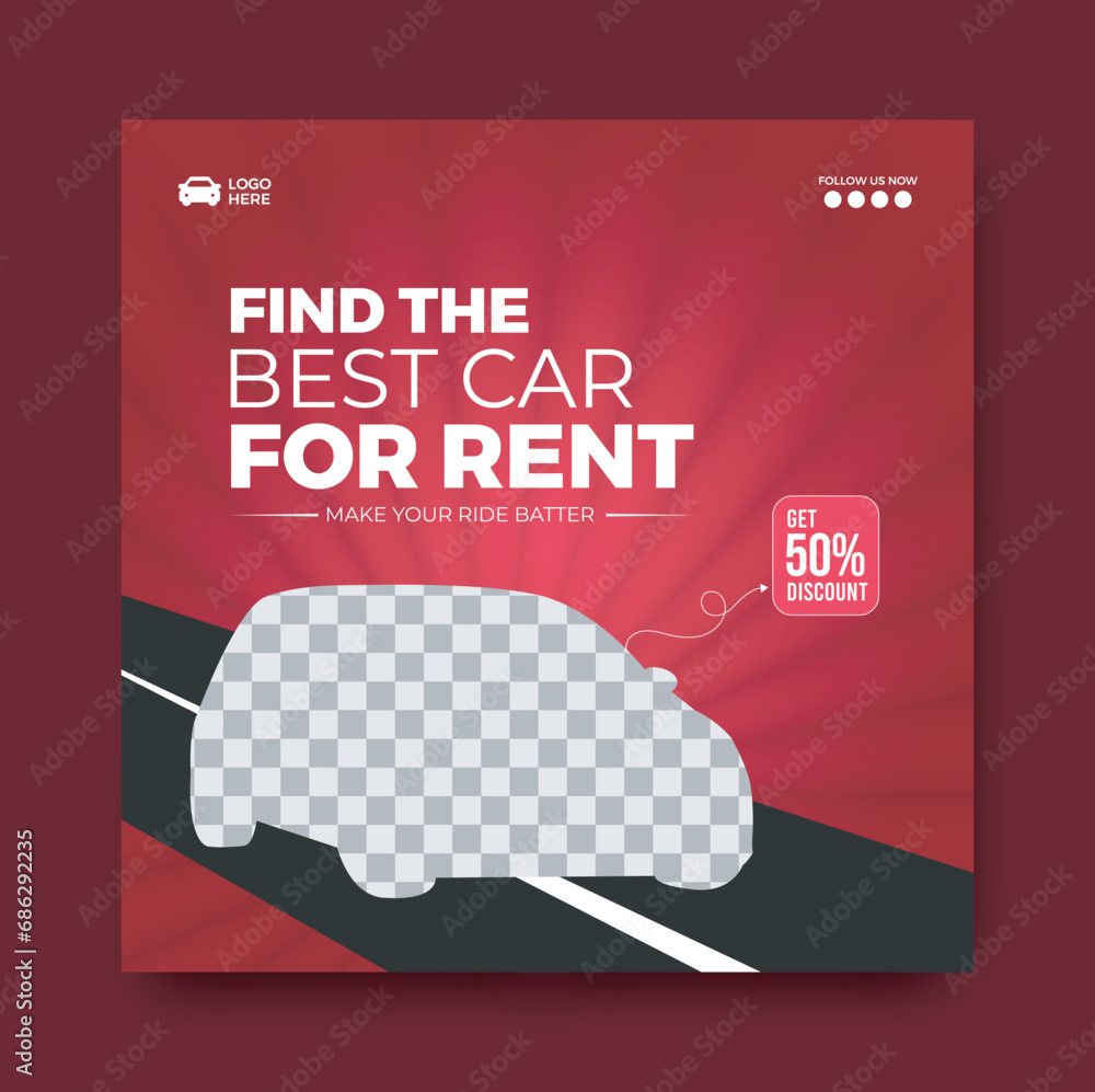 Car rental social media post design, Banner design, advertising ...
