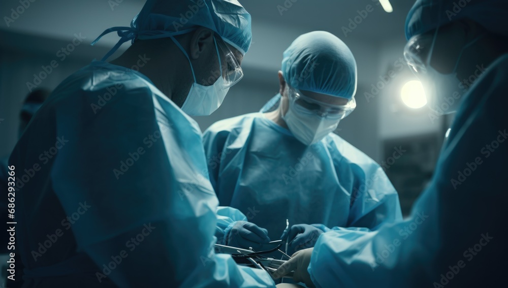 Medical Team Surgeons operate in an operating room. Surgeons working in ...