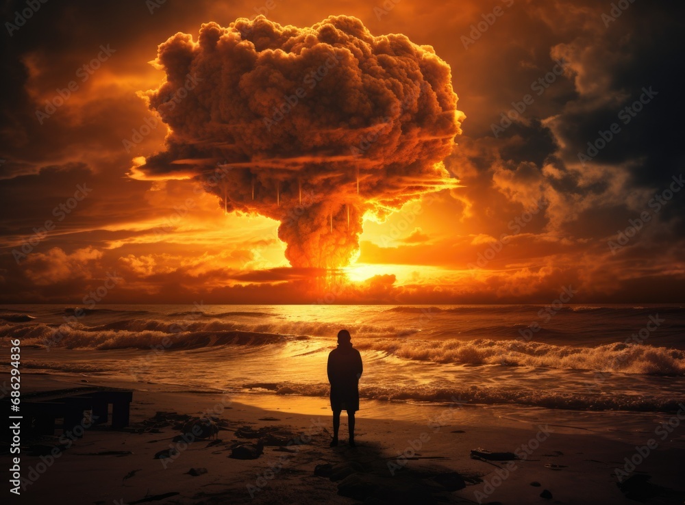 Radioactive Nuclear Explosion in the Ocean Clouds vapourize the yellow ...
