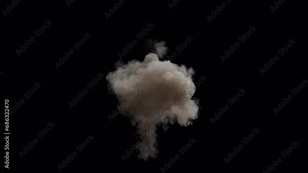 Realistic complex large explosion with fire and smoke lit by the sun, 3 ...