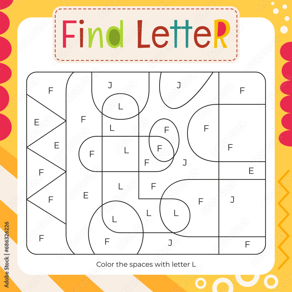 Coloring page for Letter Tracing Book. Color by letter L. Flash card ...