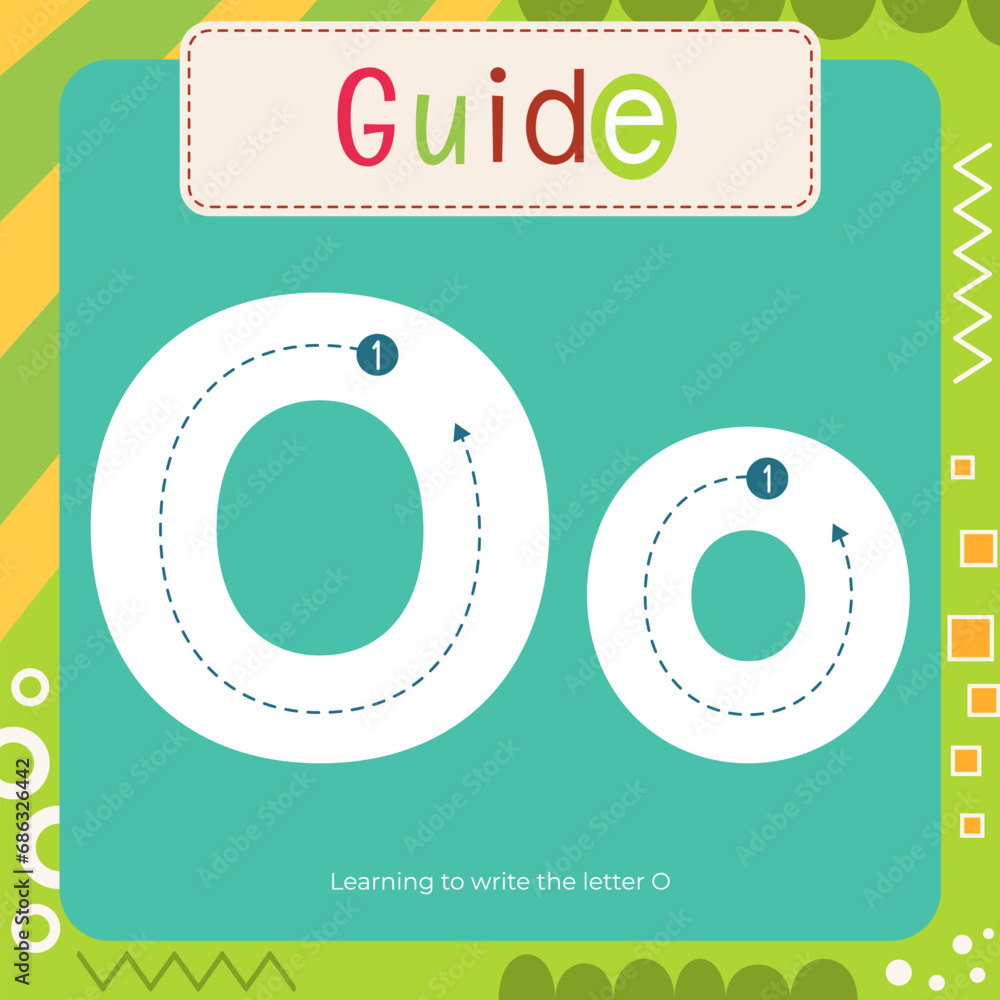 Letter Tracing Flash Card for kids. Guide – learning to write letter O ... Letter Tracing Flash Card for kids. Guide – learning to write letter O ...