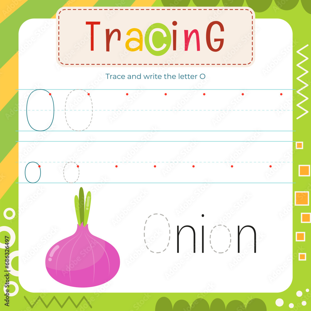 Letter Tracing Flash Card. Writing Letter O uppercase and lowercase ...