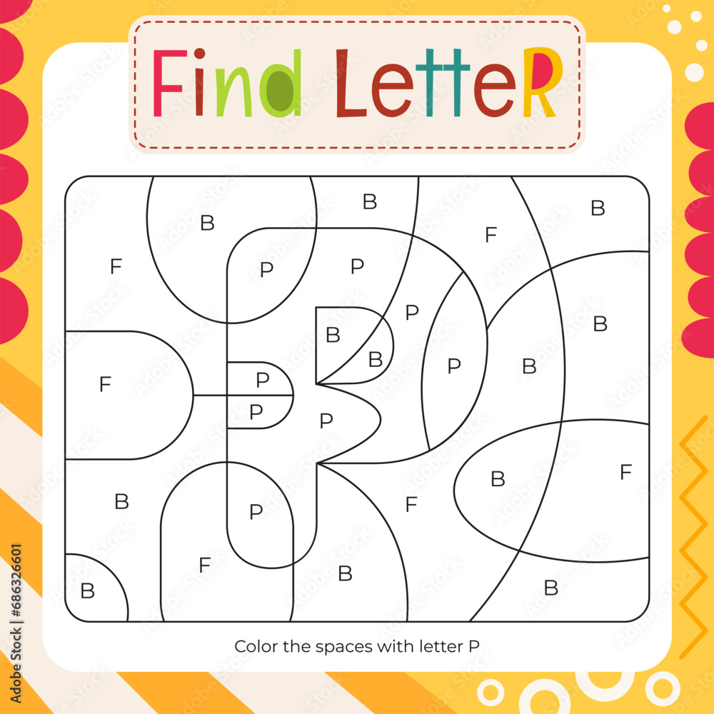 Coloring page for Letter Tracing Book. Color by letter P. Flash card ...
