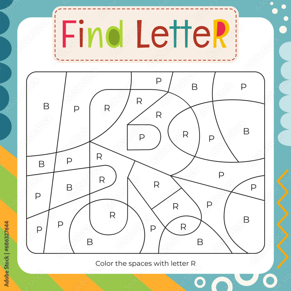 Coloring page for Letter Tracing Book. Color by letter R. Flash card ...