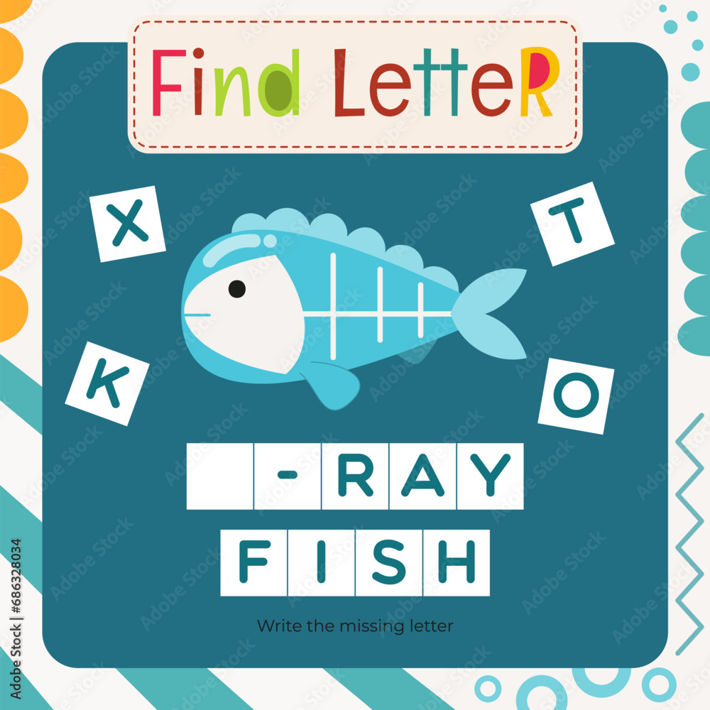 Word activities for Letter Tracing Book. Kids game Find letter – Write ...