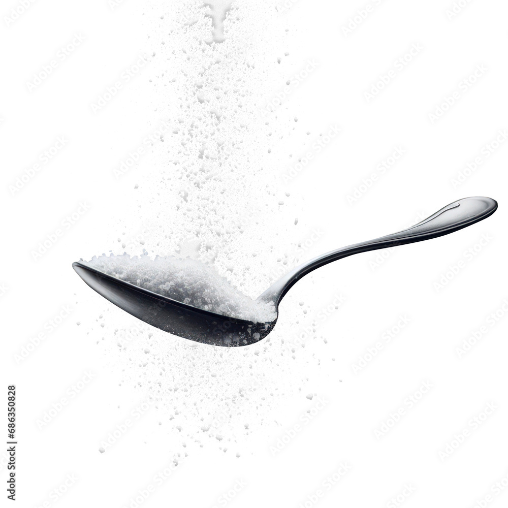 Teaspoon with salt / sugar / bicarbonate. Semi transparent. Resemblance ...