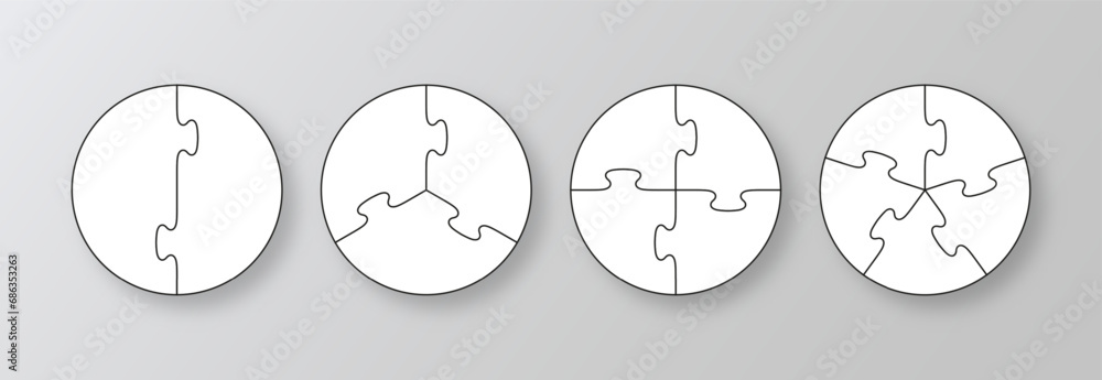 Puzzle pieces. Cutting templates collection with details. Scheme for ...