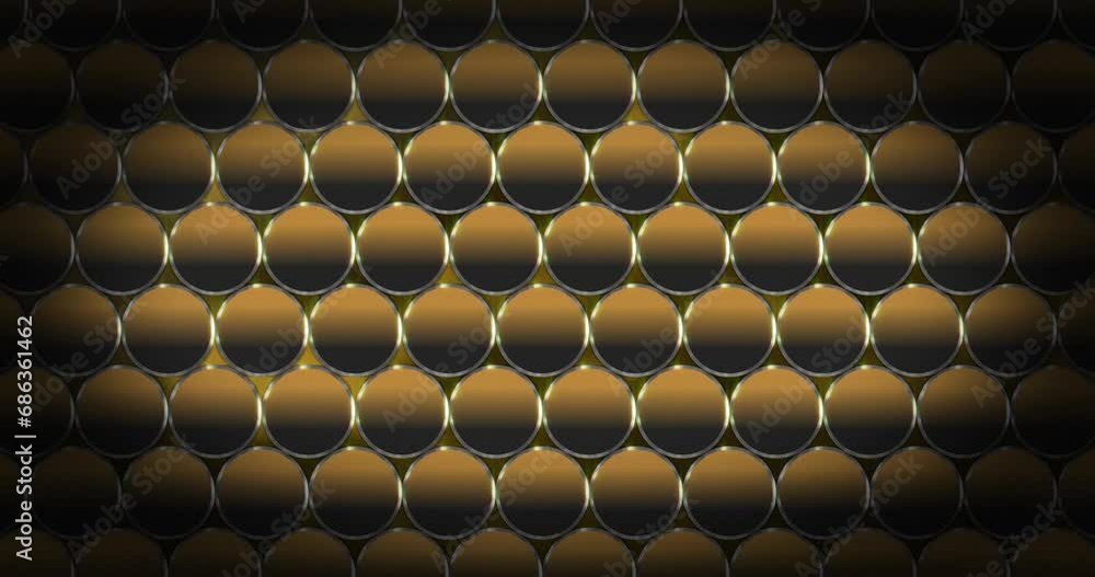 Luxury circular grid with golden circular outline, gradient of orange ...