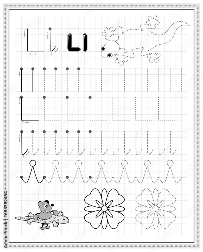 Educational page on square paper for kids. Black and white printable ...
