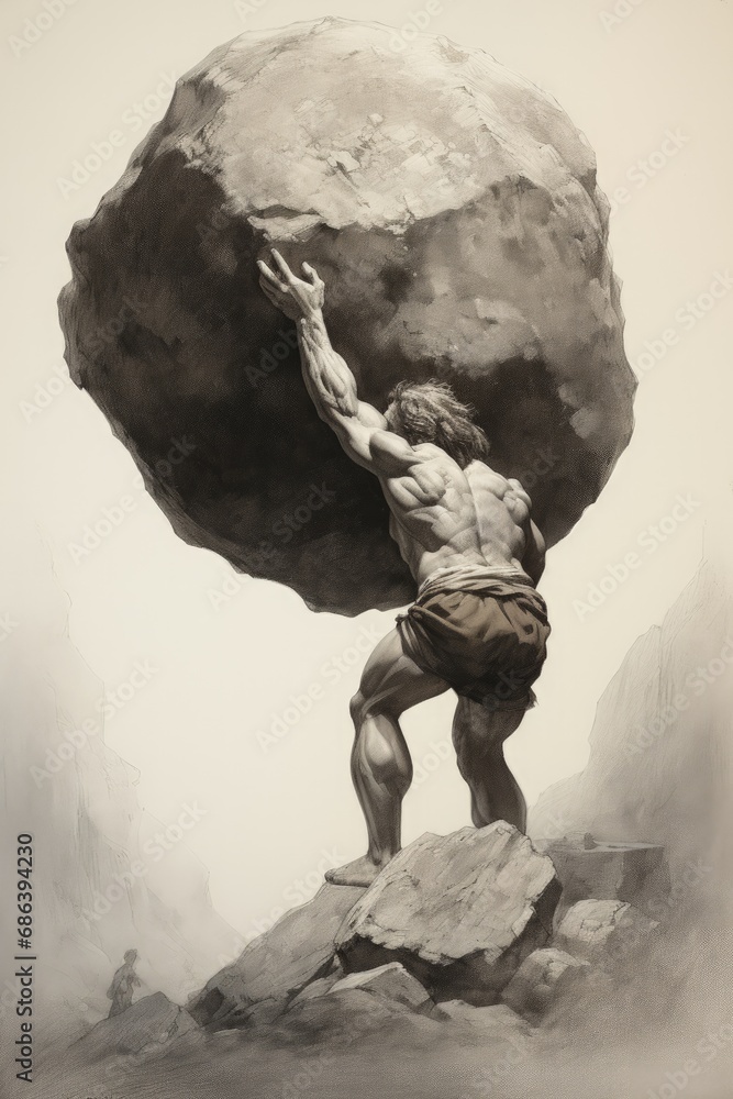 Sisyphus is pushing a rock up a mountain. The enduring symbolism of ...