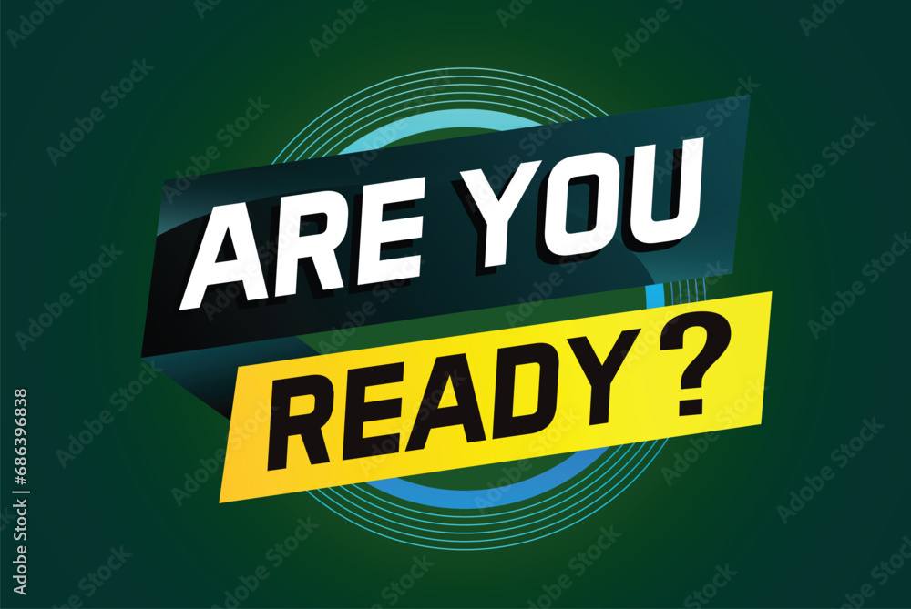 Are you ready word concept vector illustration and 3d style, landing ...