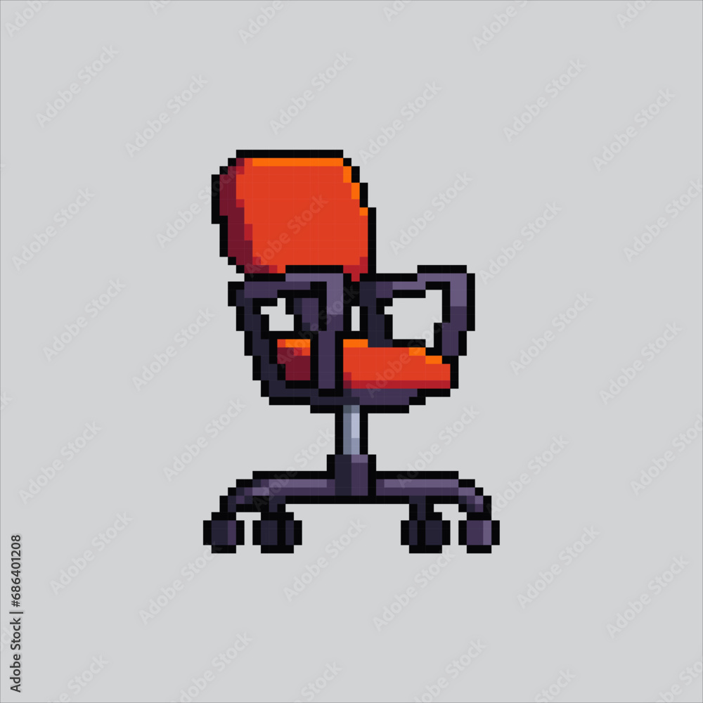 Pixel art illustration Work Chair. Pixelated Work chair. Work Office ...