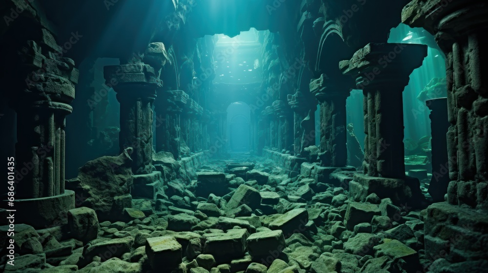 Atlantis. Lost Civilization of Atlantis.Undersea Ruins. Ruins of the ...