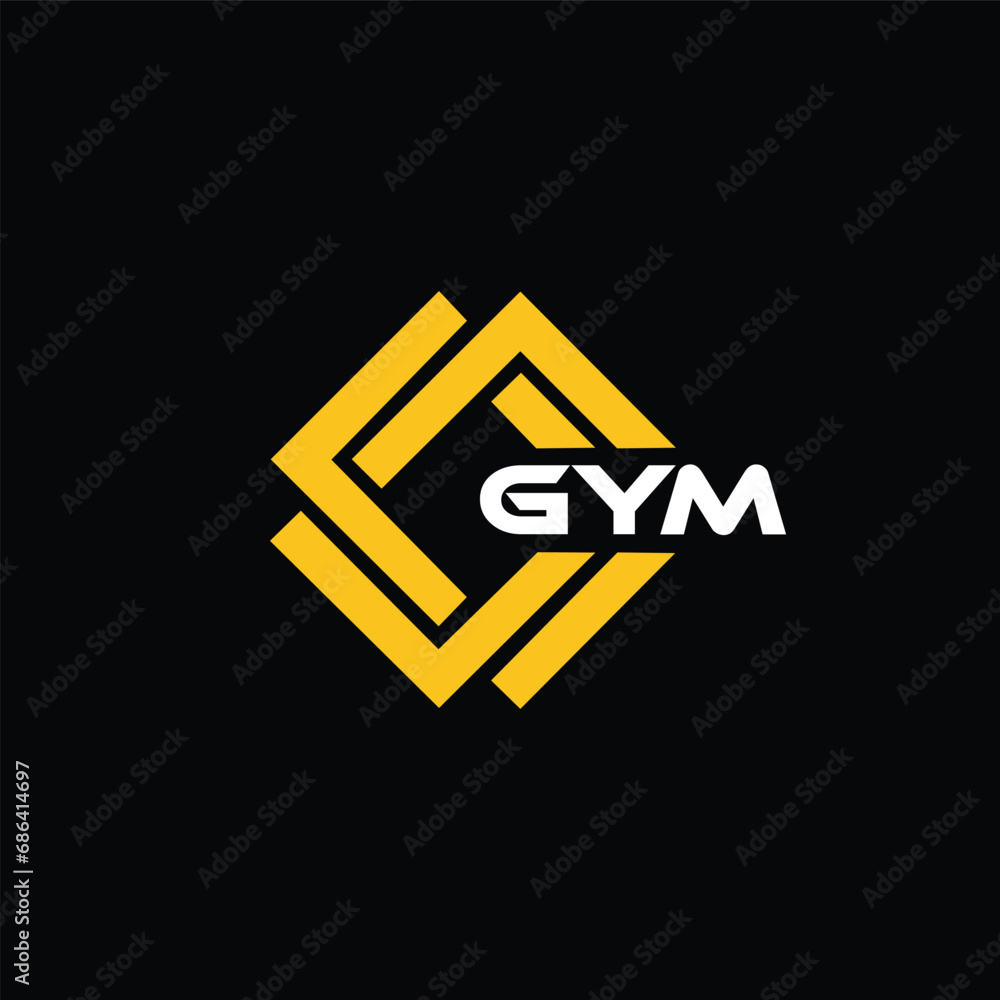 GYM letter design for logo and icon.GYM typography for technology ...