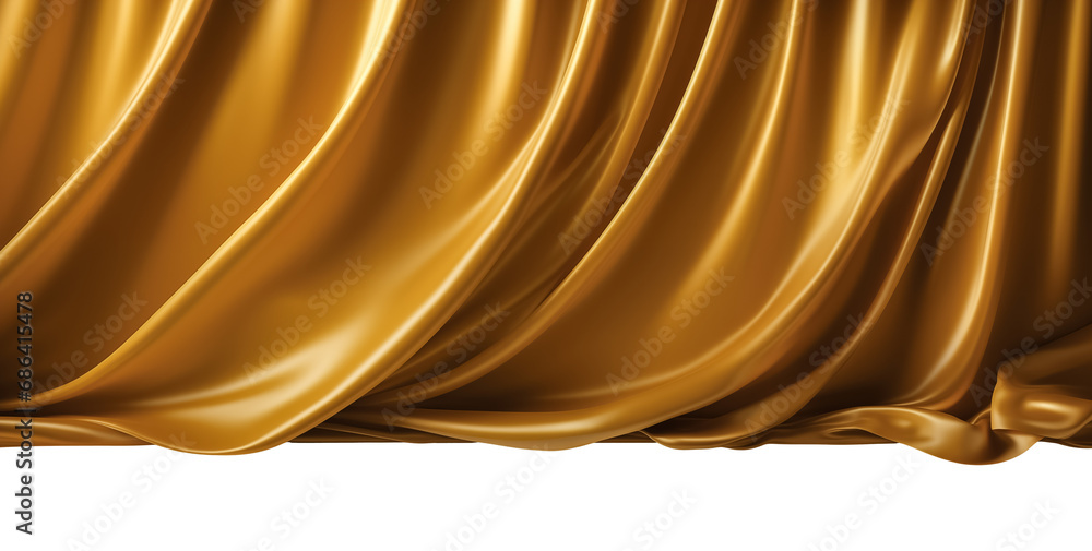Gold curtain on stage isolated on transparent. Gold Curtain background ...