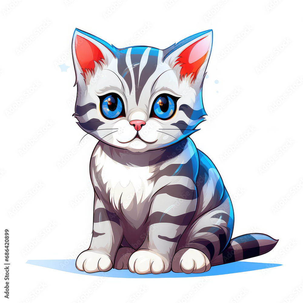 American Shorthair Cat Cartoon Stock Photo | Adobe Stock