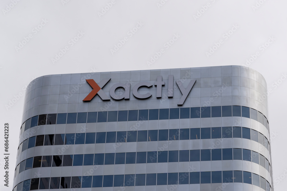 Xactly logo on the office building in Denver, Colorado, USA - May 17 ...