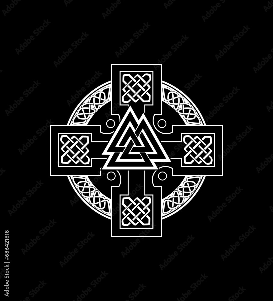 The Valknut is an ancient Scandinavian ritual pagan symbol consisting ...
