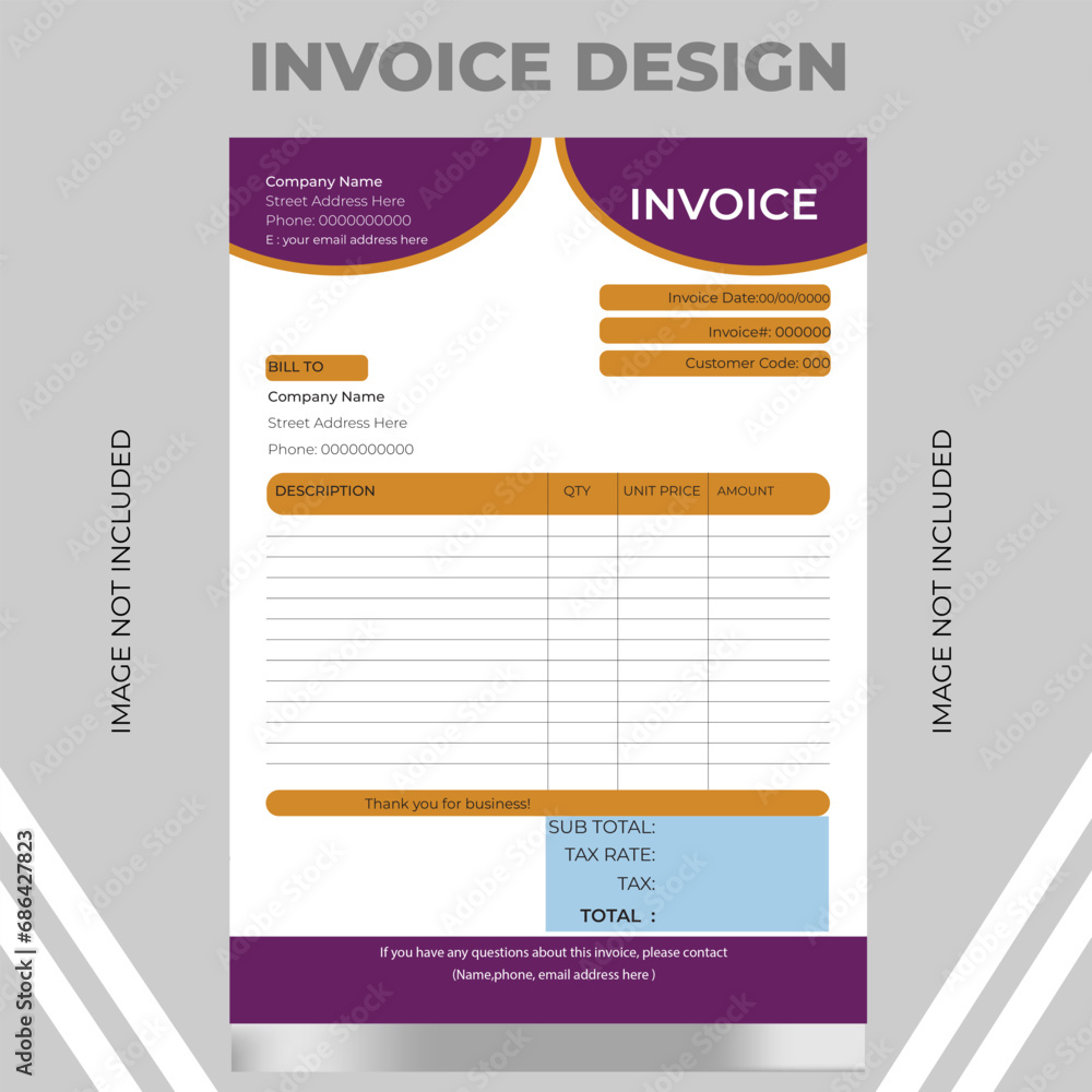 Creative Business Invoice Template, Corporate Invoice Design Template ... Creative Business Invoice Template, Corporate Invoice Design Template ...