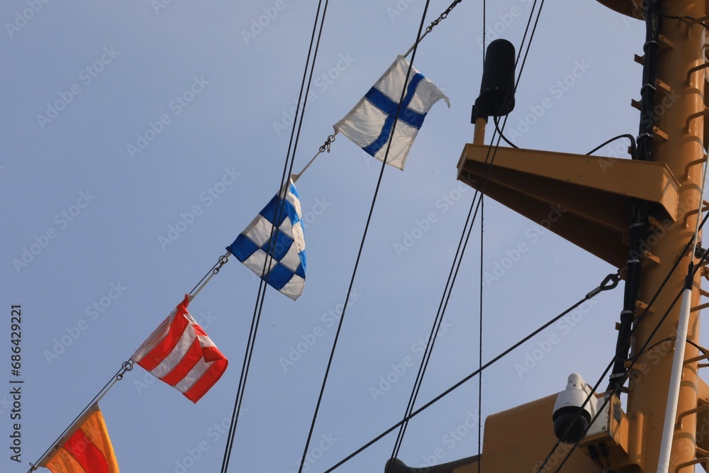 International Code of Signal flags used by vessels to communicate ...