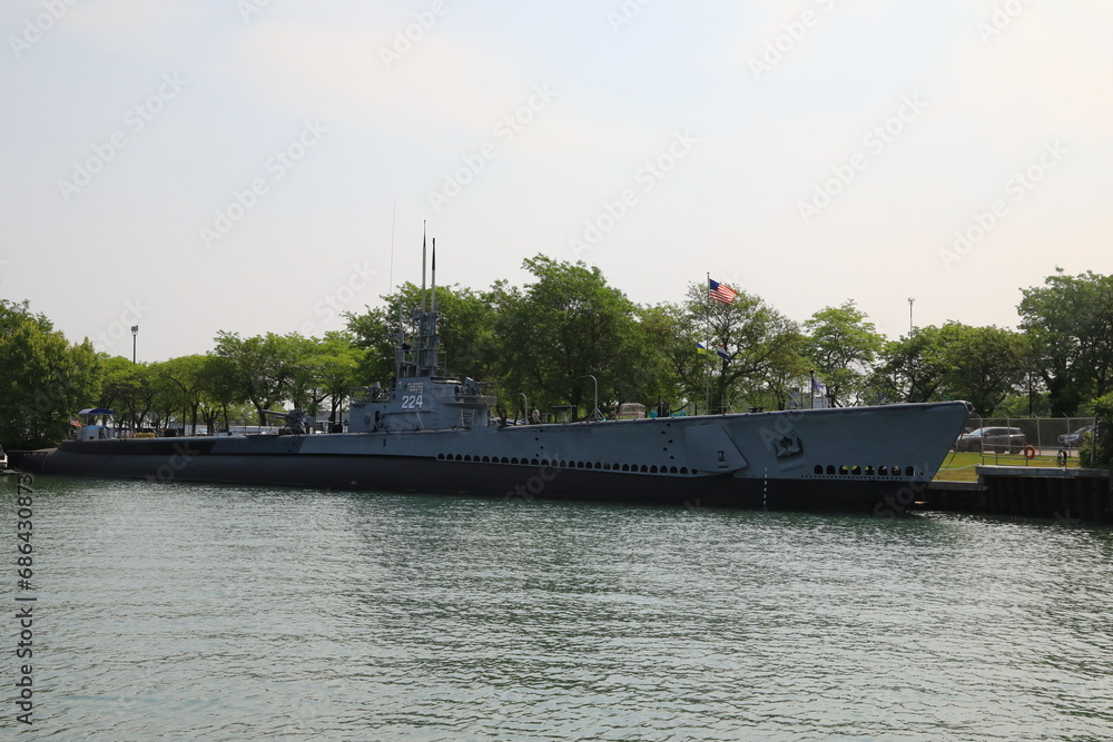 WWII Submarine Museum - USS Cod submarine of the US Navy. The vessel is ...