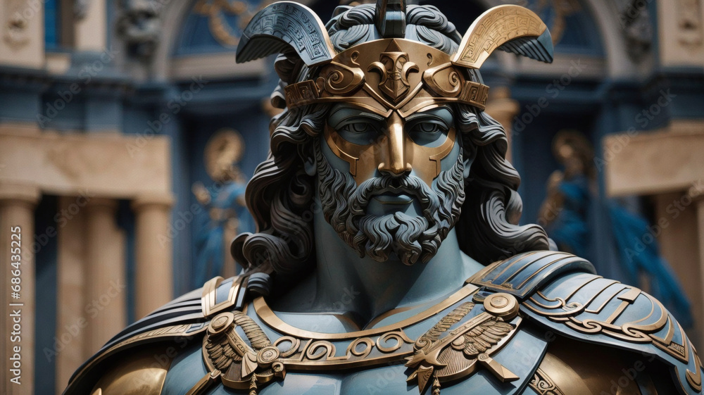 Sculpture of Hercules a brutal, muscular male, with a beard, the Greek ...