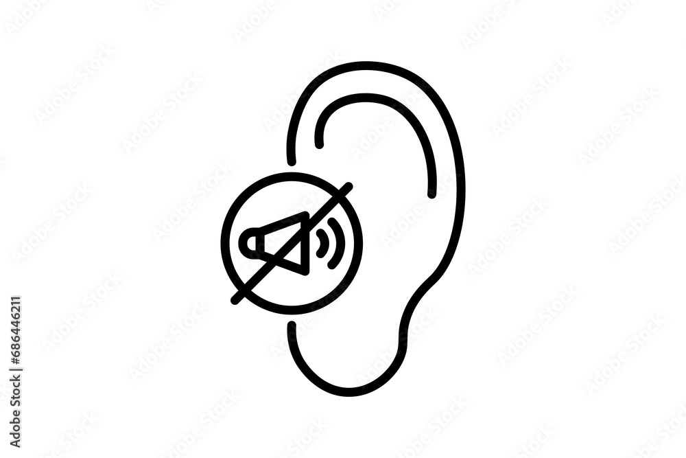 deaf icon. icon related to disability and disability symbol . line icon ...