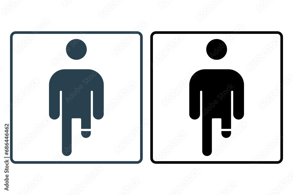 amputee icon. icon related to disability and disability symbol . solid ...