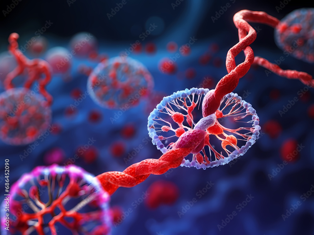 Cell disintegration and atom aggregation concept. Division explosion ...